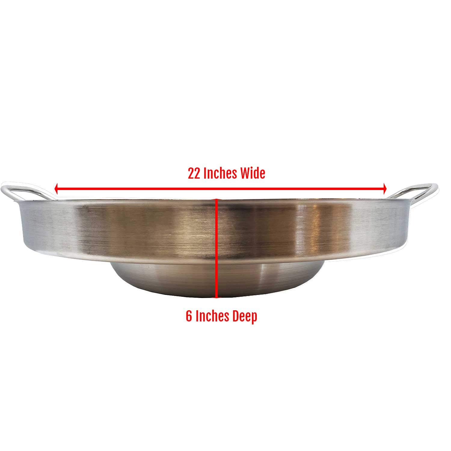 22" 3in1 Mexican Style Concave Stainless Steel Comal, Set With Propane Burner Stove & Cast Iron Stand for Residential & Restaurant