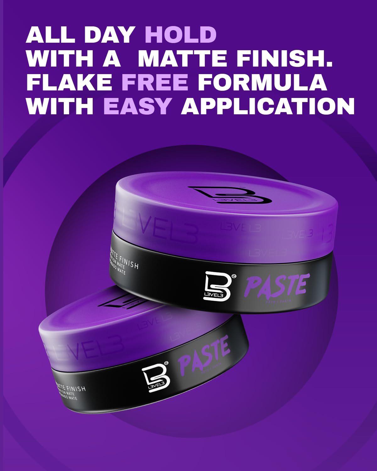 L3 - Level 3 Paste - Long-Lasting Hold - Improves Strength and Volume of Hair - Protects Against Hair Damage - Level Three Men Styling Product (150 ML, Paste)