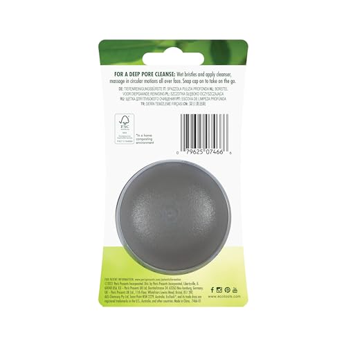 EcoTools Deep Cleansing Facial Brush, Manual Facial Cleansing Brush Exfoliates & Deeply Cleanses, Remove Makeup & Dry Skin, Eco-Friendly Face Brush for Cleansing, Color May Vary, 1 Count