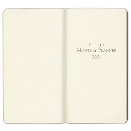 2024 Gallery Leather Pocket Monthly Planner - Acadia Black - 6x3.25"