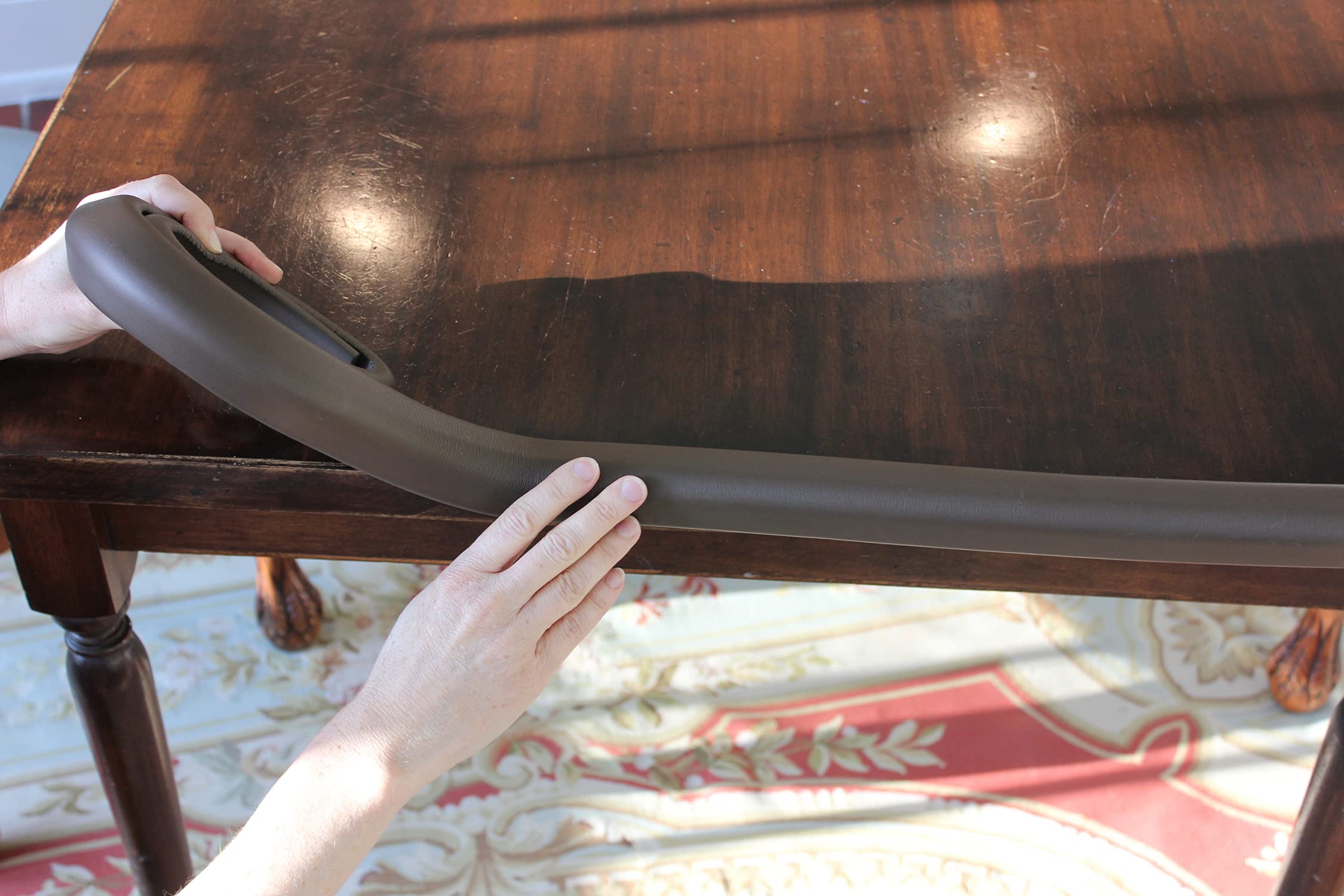 Cardinal Gates EC Edge Cushion for Baby Proofing - Edge Protector Strip for Baby Safety - 10 Feet of Padding - Brown
