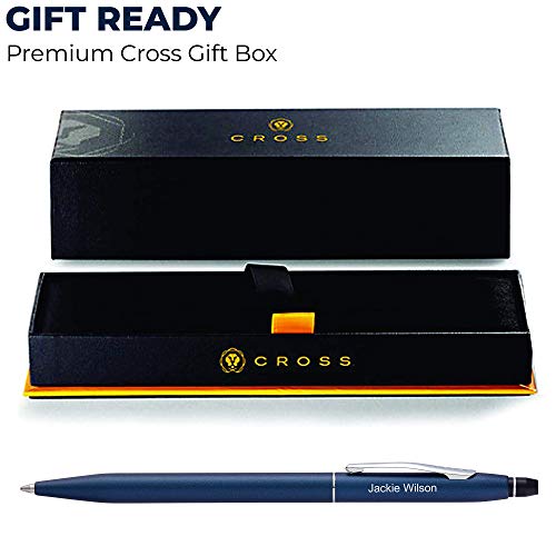 Dayspring Pens Cross Pen | Personalized Cross Click Ballpoint Pen - Midnight Blue. Custom Name Engraved. AT0622-121. Comes in Cross Gift Case. | Engraving