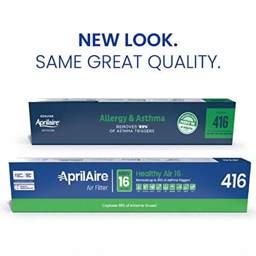 AprilAire 416 Replacement Filter for AprilAire Whole House Air Purifiers - MERV 16, Allergy, Asthma, & Virus, 16x25x4 Air Filter (Pack of 1)