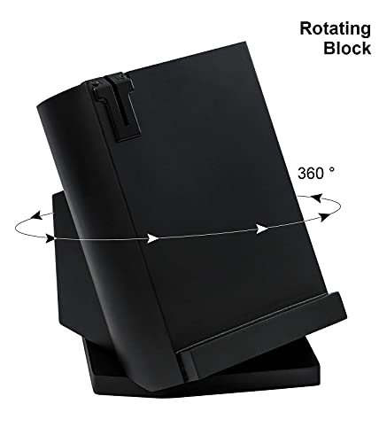 Knife Set, 14-Piece German Steel Kitchen Knife Block Sets with Built-in Sharpener, Rotating Block