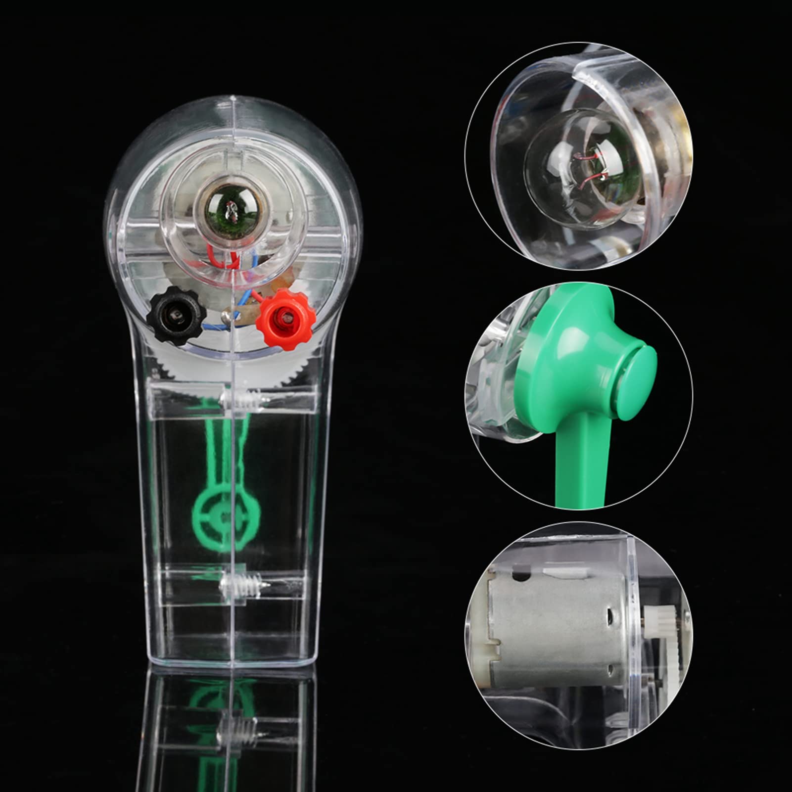 Hand Crank Generator, 6.3V DC Hand Cranked Dynamo No Battery Teaching Demonstrations Hand Crank Dynamo
