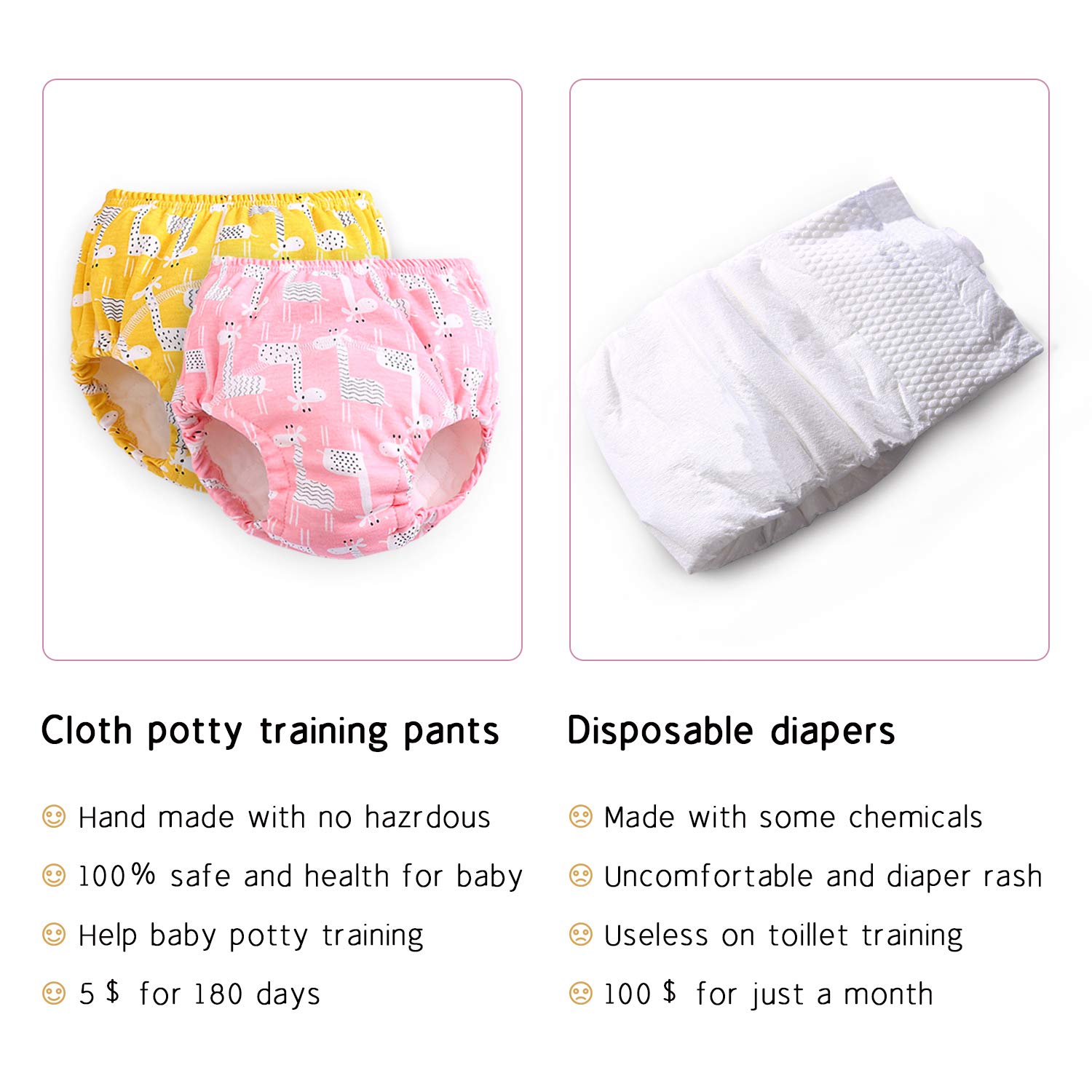 Potty Training Pants Girls 2T,3T,4T,Toddler Training Underwear for Baby Girls 4 Pack Red 2T