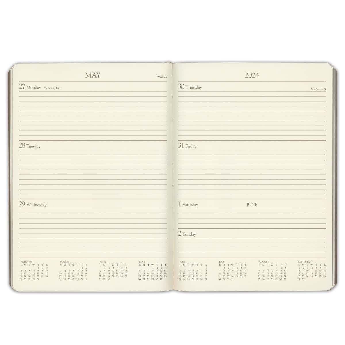 2024 Gallery Leather Academic Planner - Acadia Navy - 9x7"