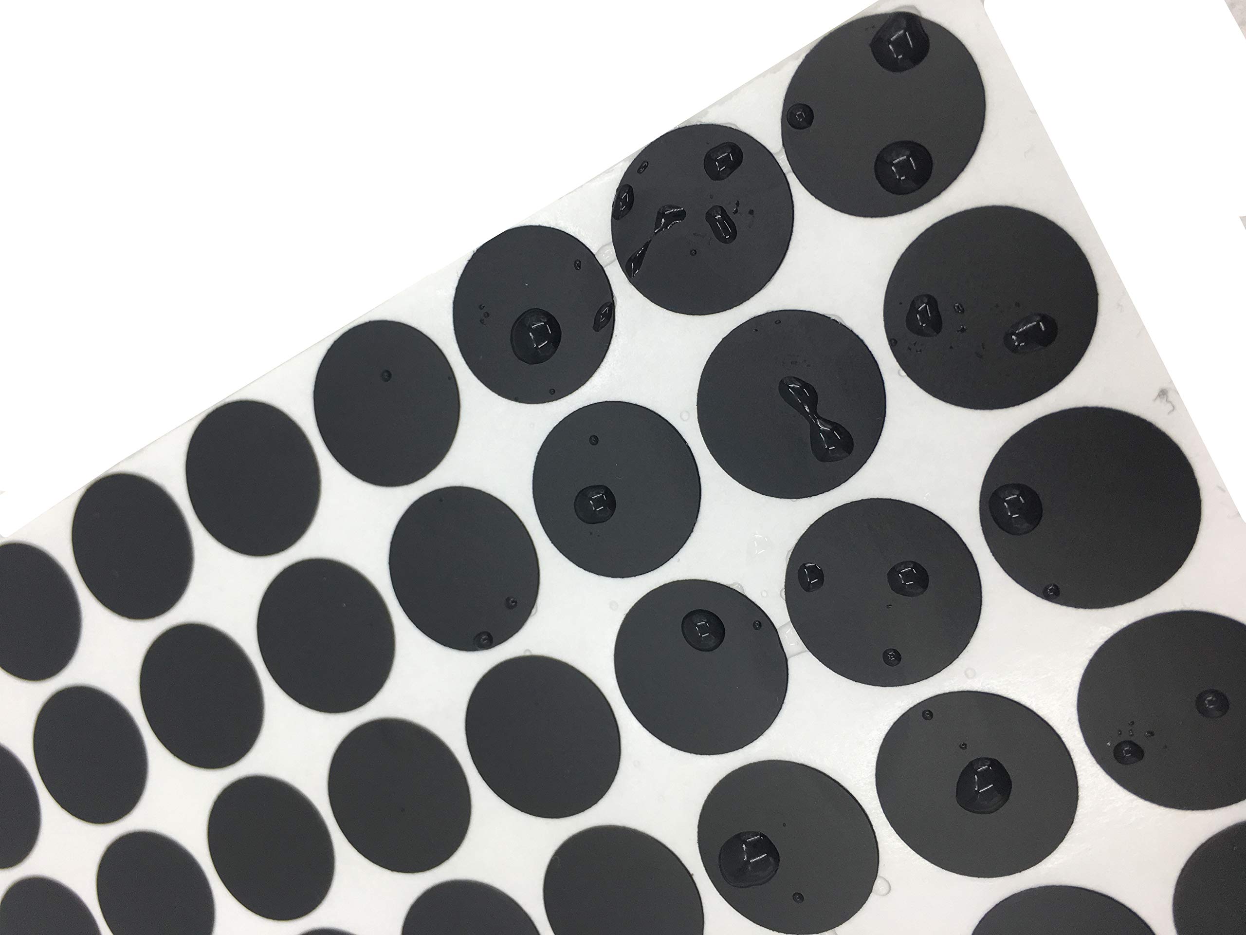 HFBlins 10 Sheets Screw Hole Covers Stickers, PVC Material Self Adhesive Screw Covers Caps, 21mm Dustproof Sticker 54 pcs in 1 Sheet Wooden Furniture Accessories (Black)