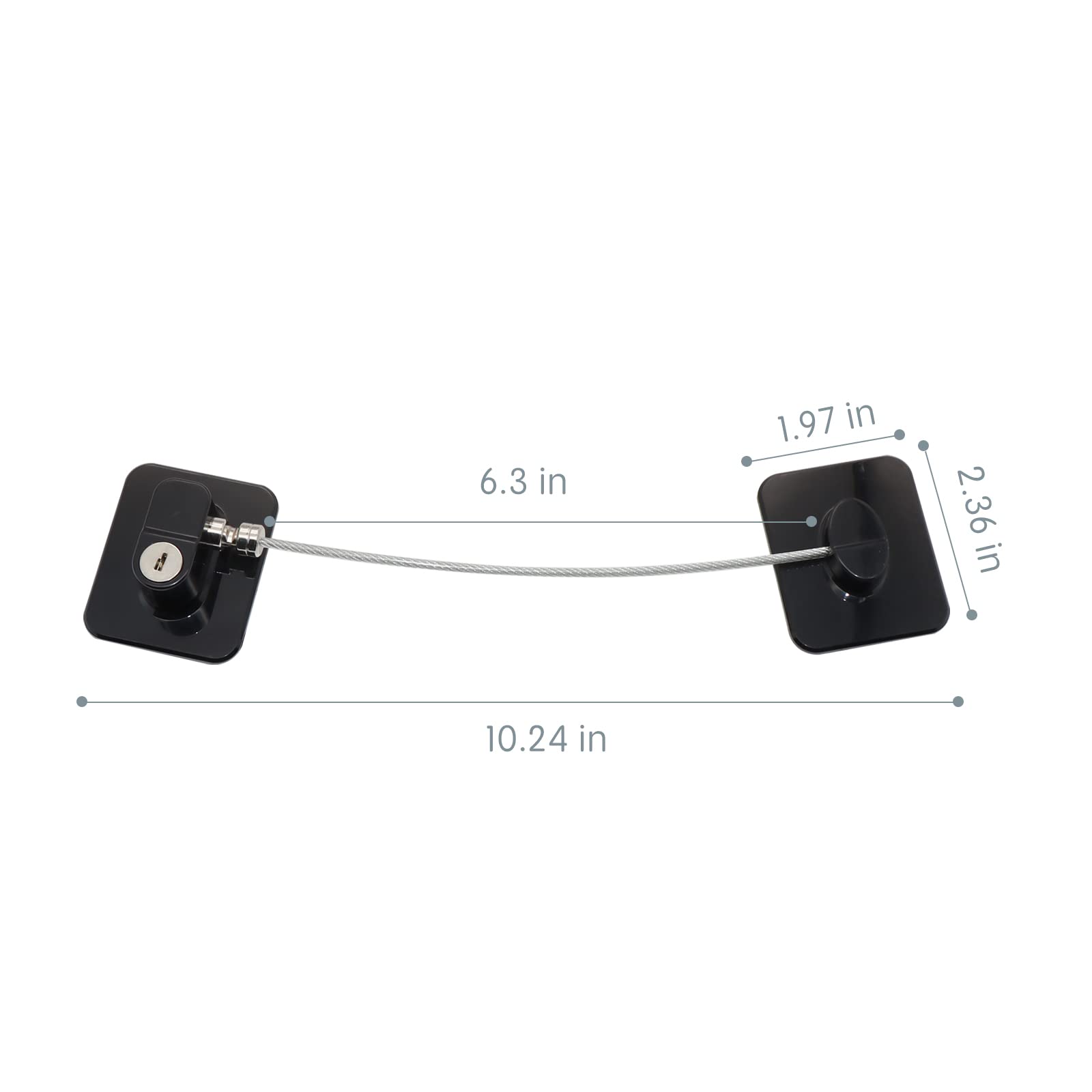 2 Pieces Refrigerator Lock with Strong Adhesive Refrigerator Cabinet Locks with Key for Babies Child Safety for Kitchen Drawers and Windows, Doors and More