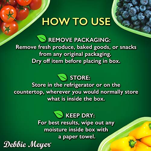 Debbie Meyer GreenBoxes β BreadBox keeps Baked Goods, Snacks, Fruits, and Vegetables Fresh Longer, Reusable, BPA Free, Made in USA