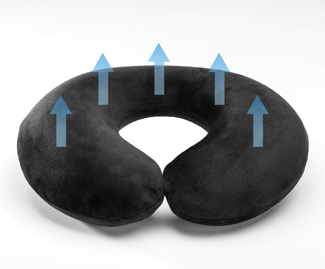 Aurelius Baby Travel Pillow,Infant Head and Neck Support Pillow for Car Seat,Stroller,Pushchair (Black)