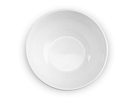 KooK Ceramic Cereal Bowls, Microwave, Dishwasher and Freezer Safe, Porcelain Dishes for Soup, Pasta, Salad, Oatmeal, Deep Interior, 24 oz (White 6 Inch)