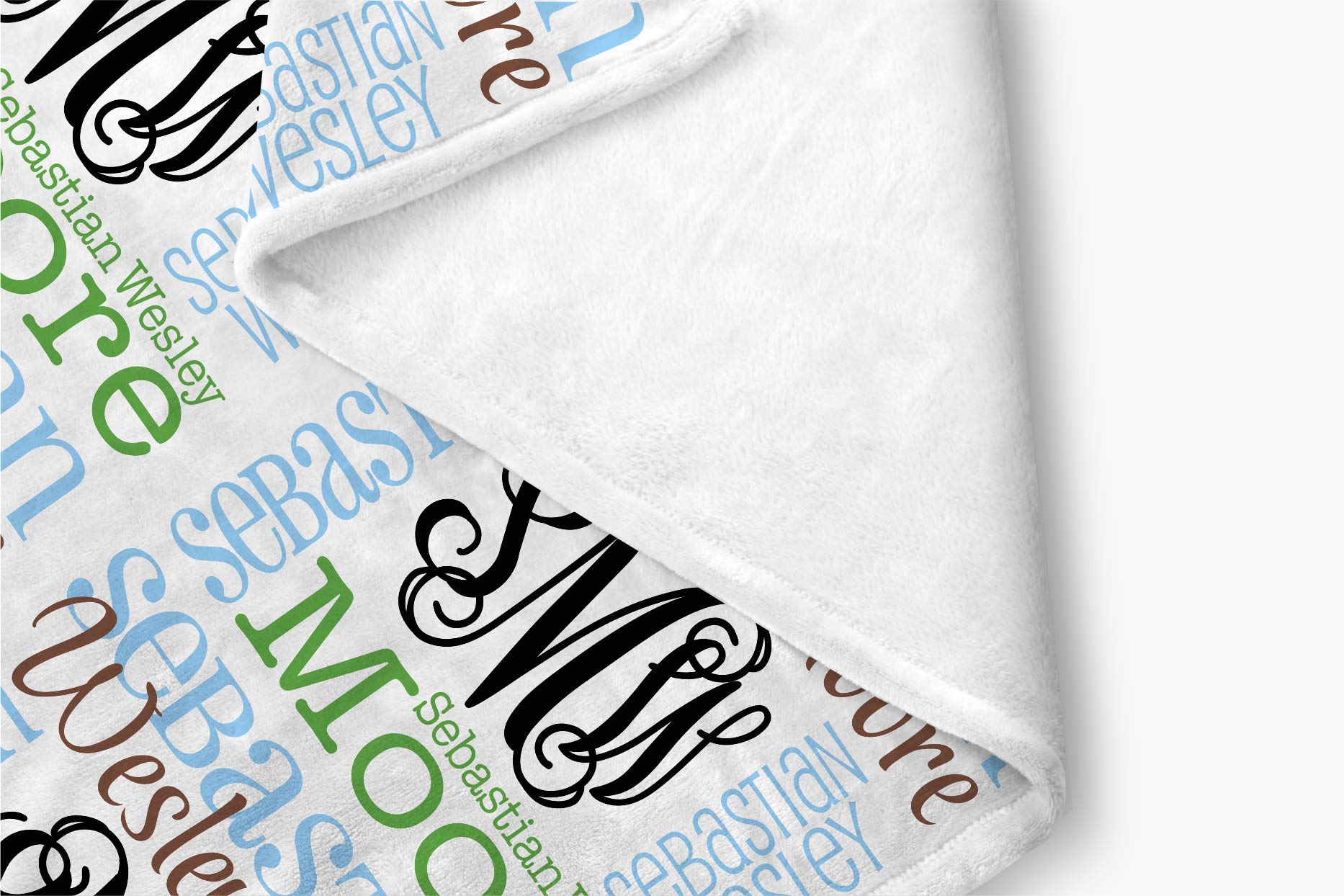 CarefreeTees Personalized Baby Name Blanket Monogrammed (Vine Monogram - Earthy 40" x 30")