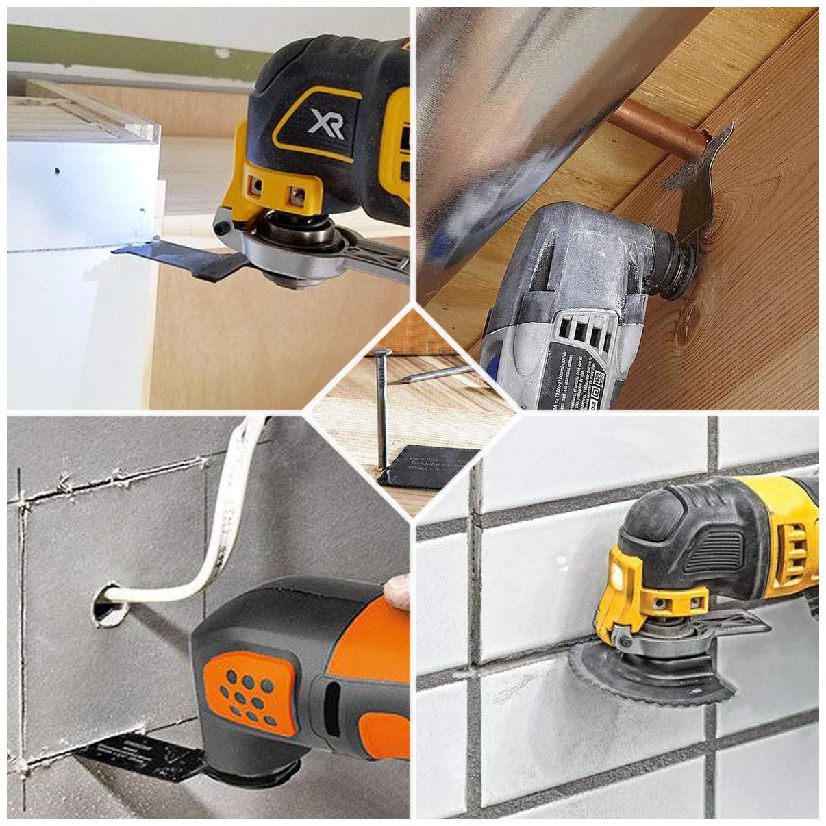 20PCS Wood/Metal Oscillating Multitool Quick Release Saw Blades Fit Fein Multimaster Porter Cable Black & Decker Bosch Dremel Craftsman Ridgid Ryobi Makita Milwaukee Dewalt