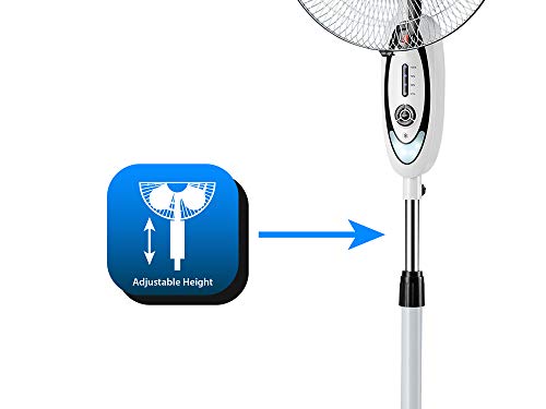 Technical Pro 18” Rechargeable Freestanding Fan with LED Night light and Powerbank