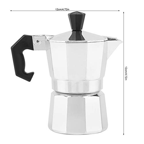 30mL 1 Cup Aluminum Italian Type Moka Pot Espresso Coffee Maker Stove Home Office Use on Gas or Electric Stove