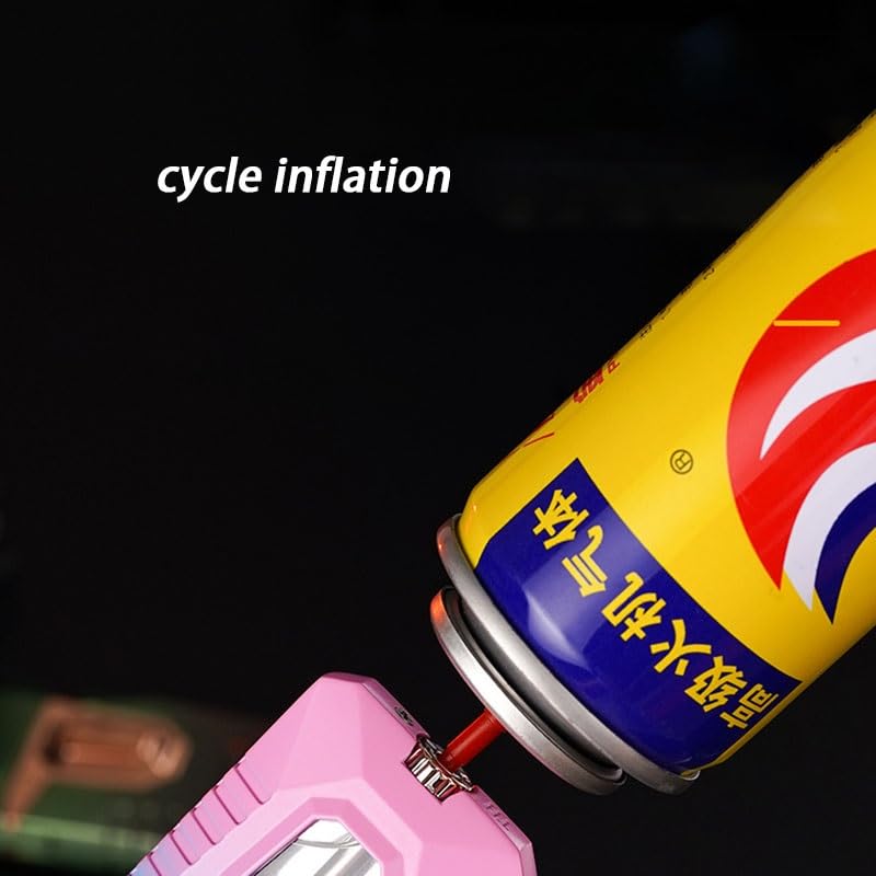 2024 Inflatable, Clear Gas Window Lighter, Dual Flame Lighter, Reusable, Portable, for Cigarettes, Gifts, Collections (No Gas) (Color : C3)