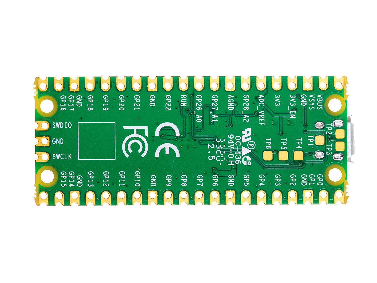 Pre-soldered Raspberry Pi Pico Microcontroller Mini Development Board with Header,Based on RP2040 Chip, Dual-core Arm Cortex M0+ Processor, High-Performance