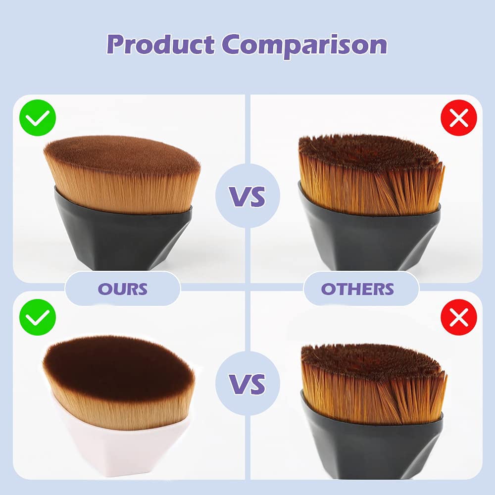 4 Pack Kabuki Makeup Brush,Foundation Brush for Liquid Makeup,Suitable for Mixed Liquid, Cream or Flawless Powder Cosmetics,Multifunctional Makeup Brush