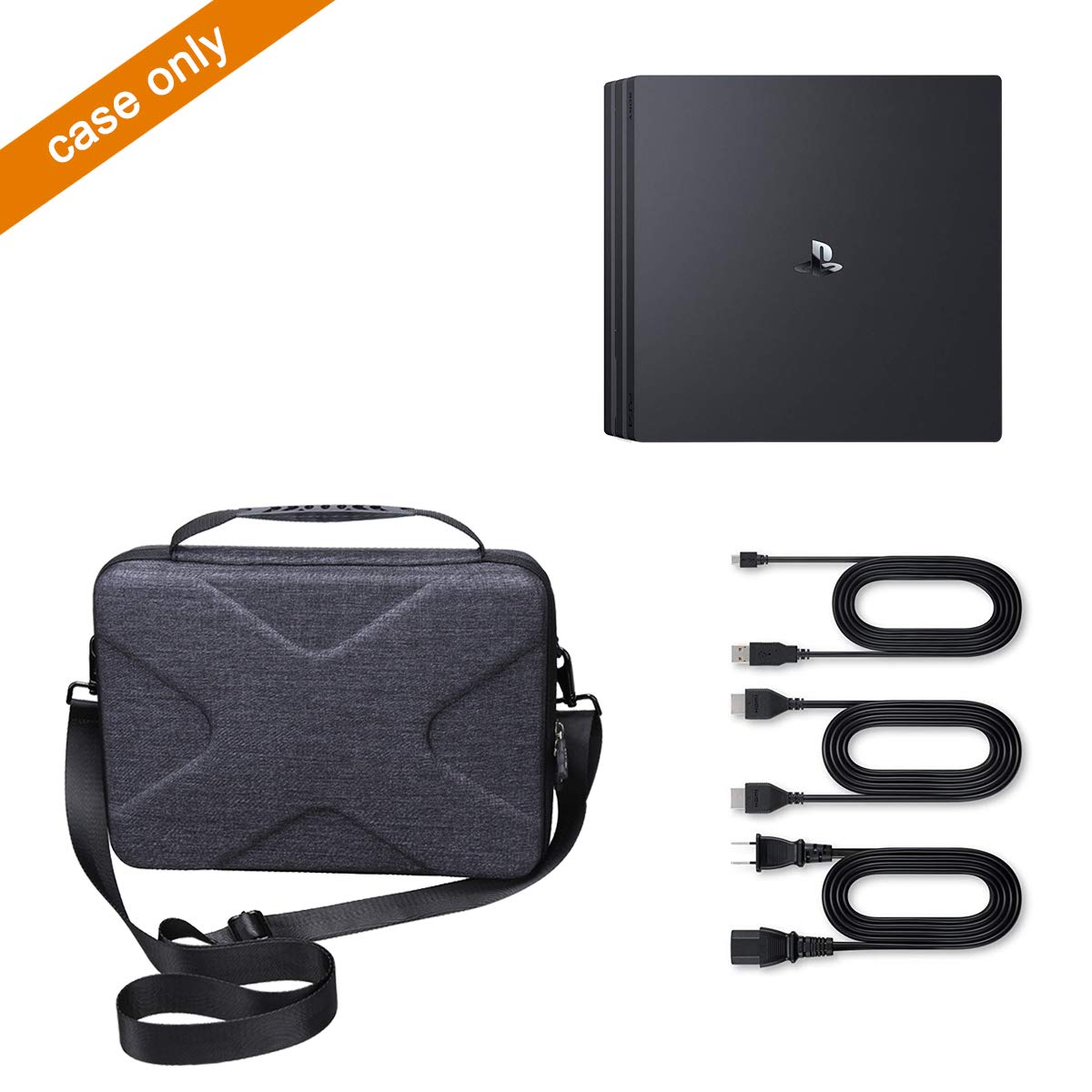 Aproca Hard Carrying Case Compatible with Sony Playstation 4 Slim (PS4 Slim) 1TB Console (Dark Blue-Lite Version)