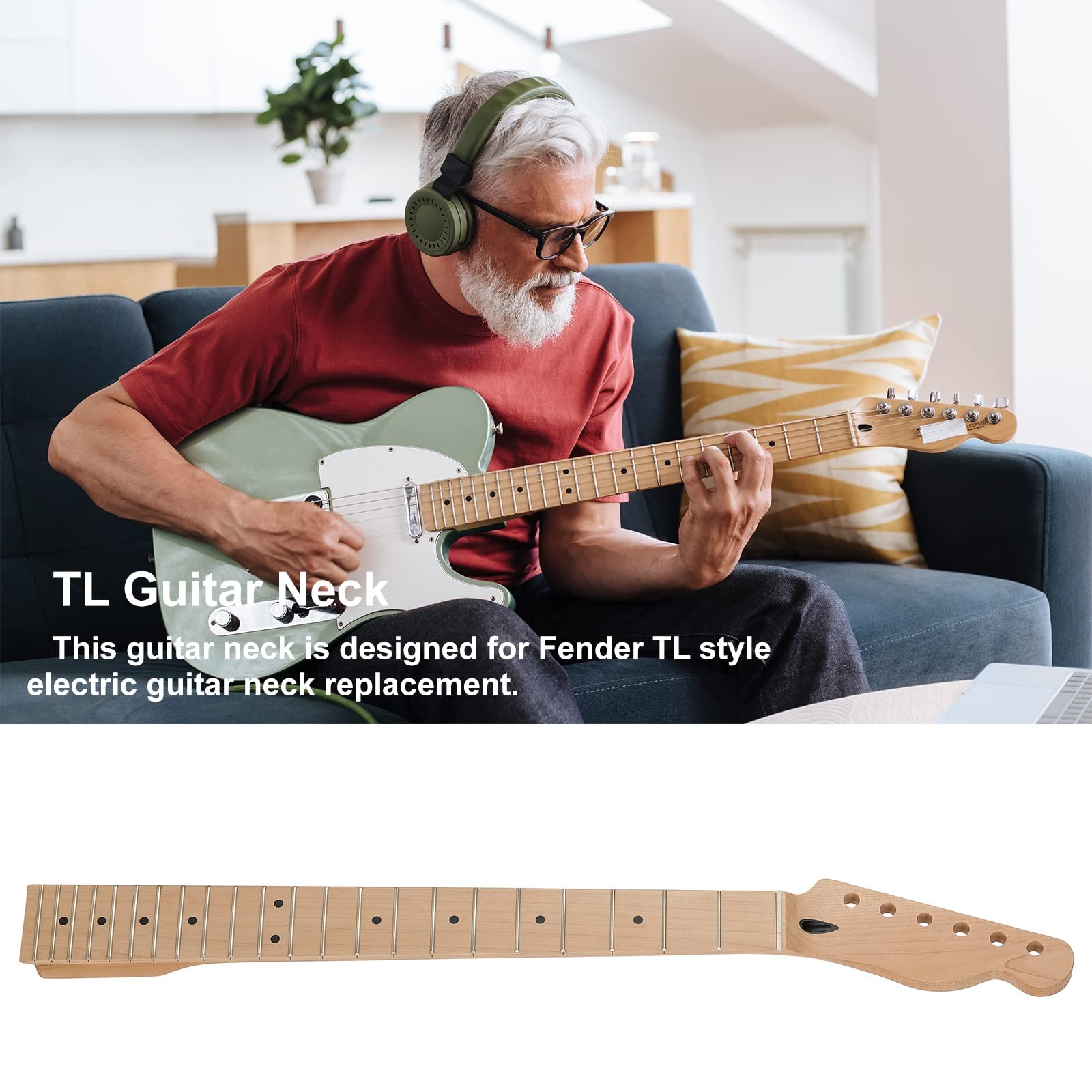 22 Fret Maple Fretboard Guitar Neck for TL Style Guitar DIY Parts Replacement