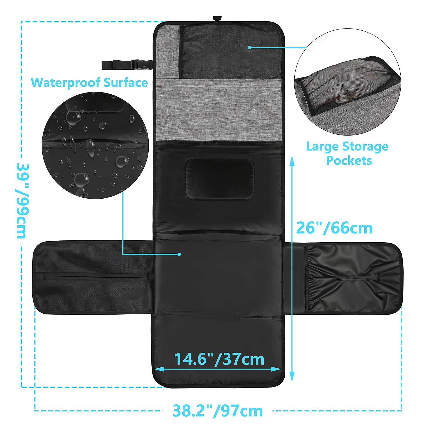 Portable Diaper Changing Pad, TOPGOOSE Large Capacity Baby Diaper Changing Mat with Waterproof & Easily Cleanable Folding Travel Mat Station Diaper Bag, Newborns Essentials, Baby Shower Gifts