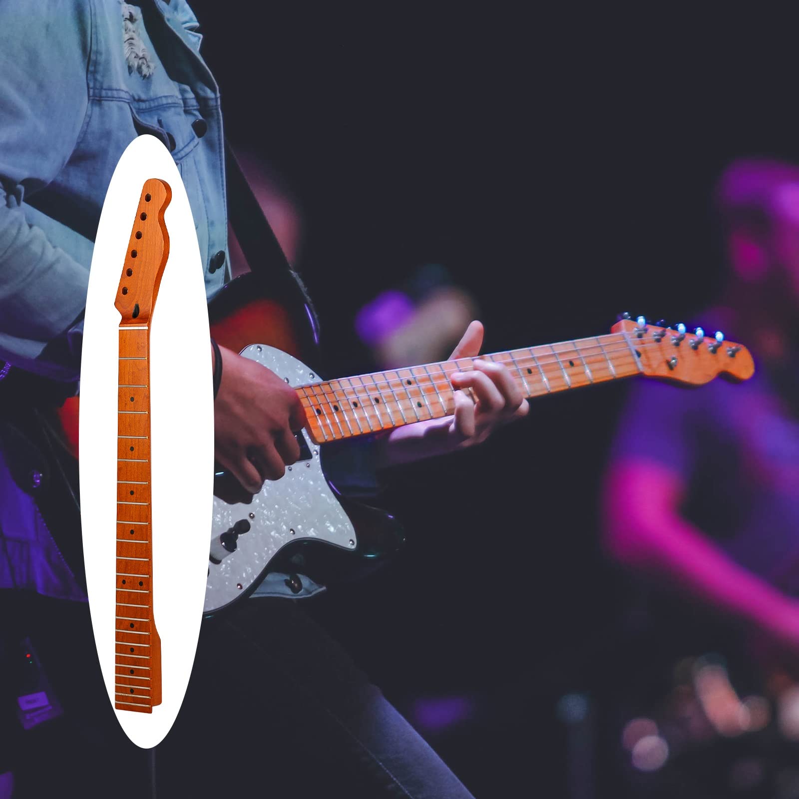 22 Frets Electric Guitar Neck Roasted Maple "C" Shape for TL Guitar Parts Replacement