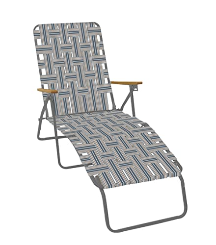 CAMP&GO 4-Position Folding Web Lawn Beach Lounger Chair, Multi