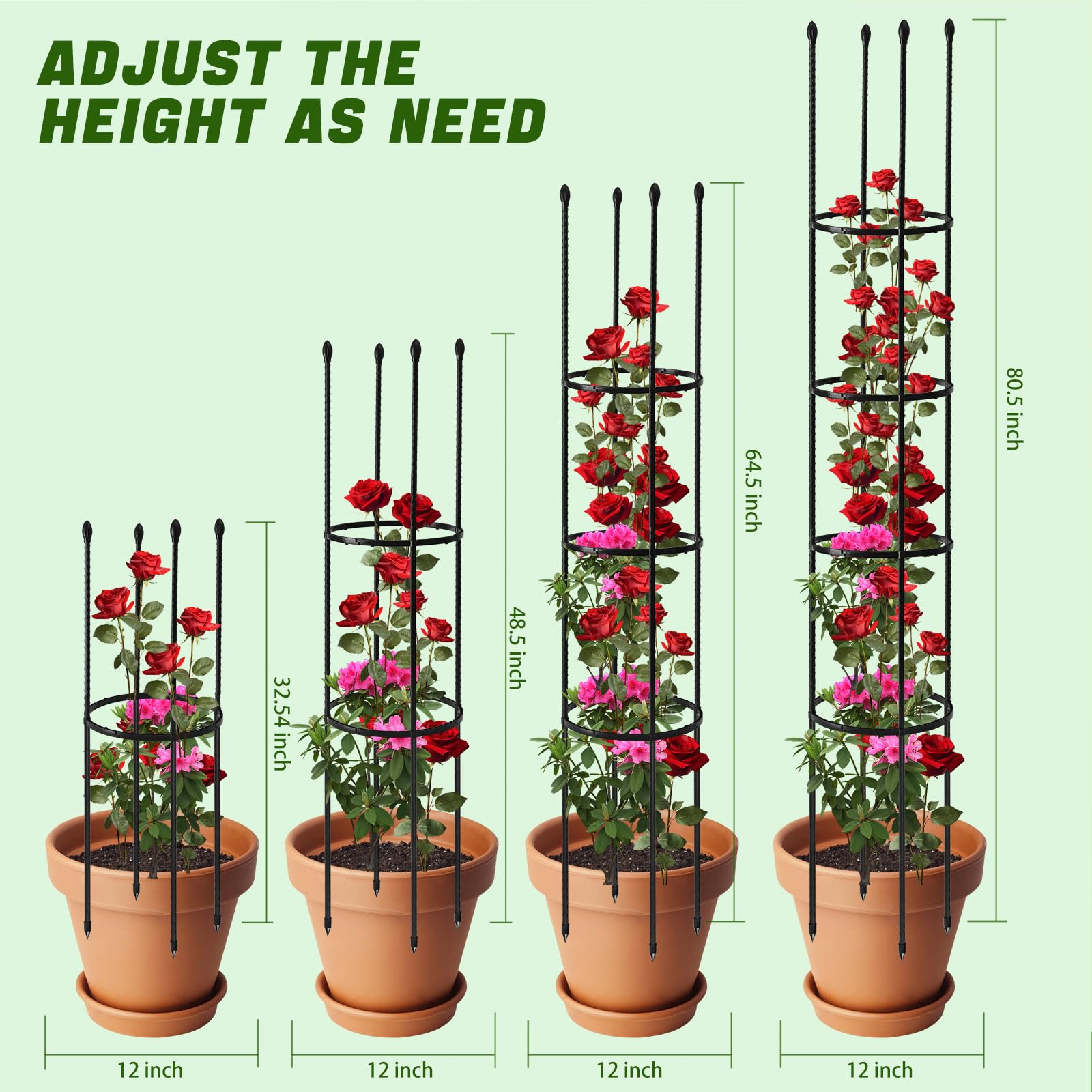 2 Pack Tomato Cage, Tomato Cages for Garden, Tomato Trellis Plant Stakes Support, Tomato Cage for Pots and Garden Climbing Vegetables Plants Flowers