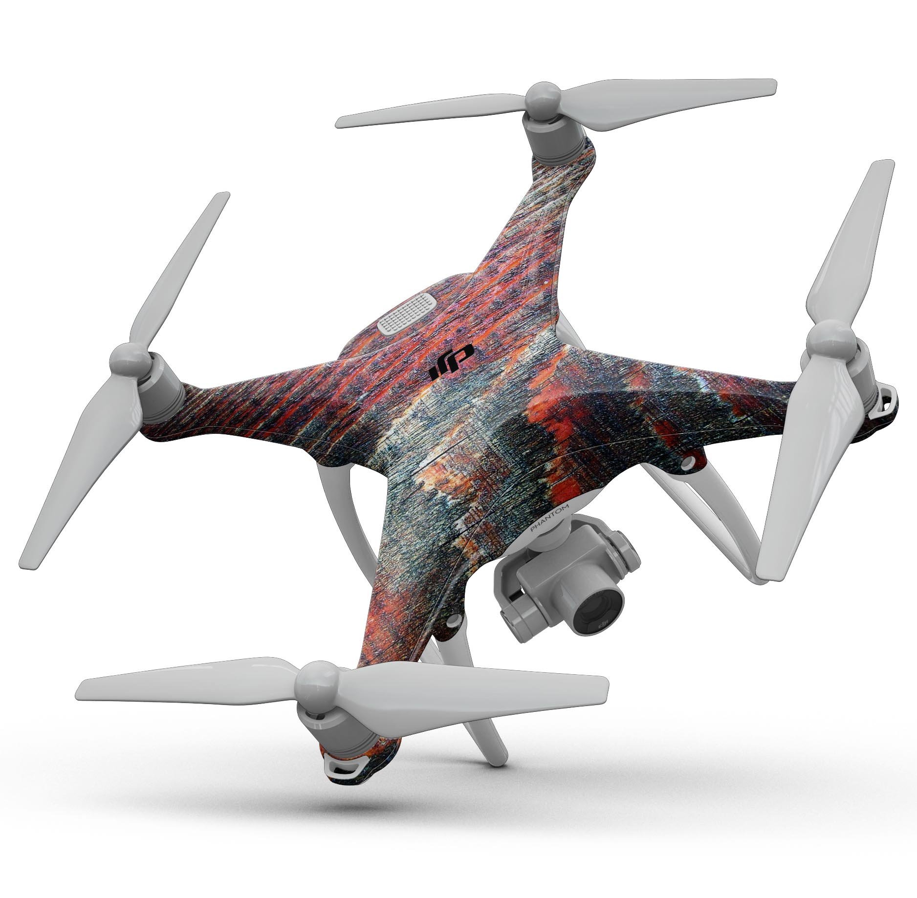 Design Skinz Design Skinz Grungy Orange and Teal Dyed Wood Surface Full-Body Wrap Decal Skin-Kit Compatible with The Drone DJI Phantom 2