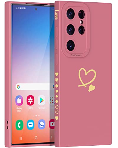 AICase for Samsung Galaxy S23 Ultra Heart Case for Women with Full Camera Lens Protection,Silicone Girly Cute Side Soft Slim Shockproof Protective Cover for Samsung Galaxy S23 Ultra 6.8" 2023_5