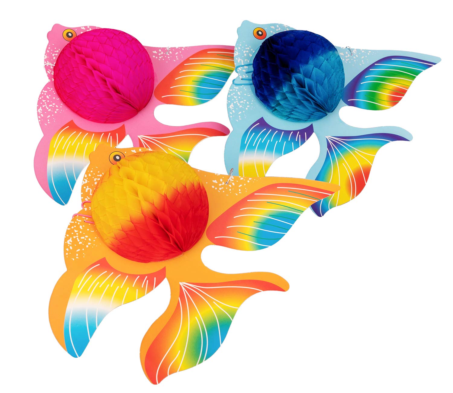 90shine 12PCS Tropical Fish Party Decorations Supplies- Under-The-sea/Mermaid/Luau/Hawaiian/Kids Birthday Table Centerpiece