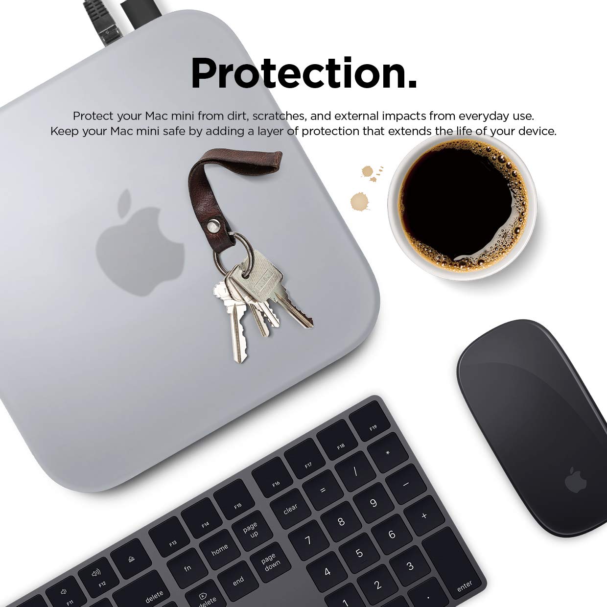 elago Case Compatible with Mac Mini M2, M2 Pro 2023 /M1 2020/ Mac Mini 2018 (Dark Grey) - Precise Cutout, Shock Resistant, Protection