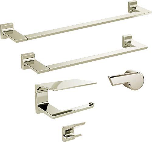 Delta Faucet 79908-PN Pivotal Wall Mounted 8" Mini Towel Bar, Hand Towel Holder in Polished Nickel, Bath Accessories