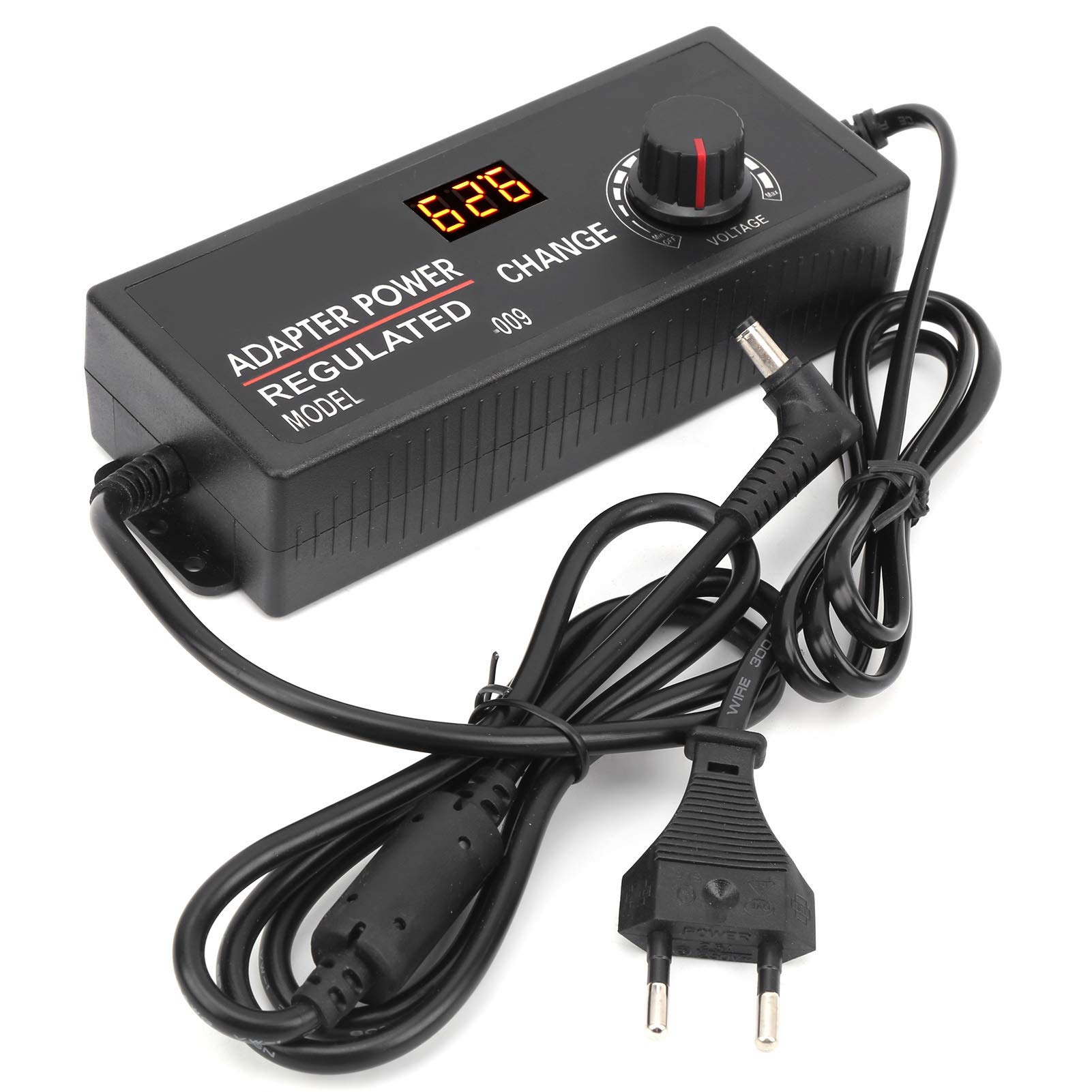Power Supply Adapter, Power Regulator Adapter Input AC 110-240V Output DC 9‑24V 5A Adjustable Power Switching (US Plug)