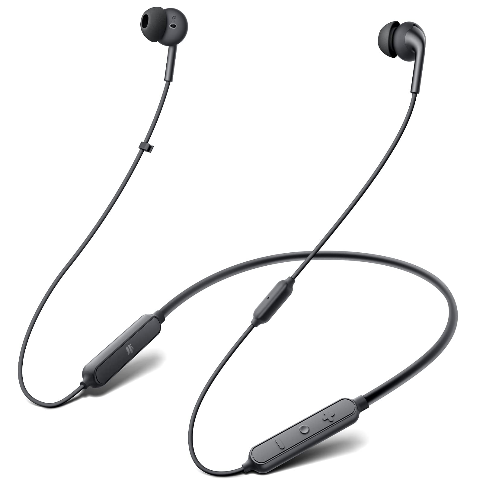 233621 Wave Bluetooth Neckband Headphones, 15 Hrs Playtime Stereo Wireless Earbuds with CVC 8.0 Call Noise Cancellation Microphone, 10.7 mm Drivers, IPX5 âWaterproof & Skin-Friendly (White)