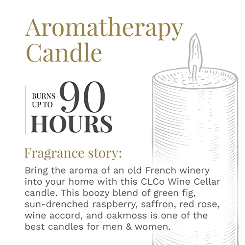 CLCo by Candle-lite Scented Candles, Wine Cellar Fragrance, One 14 oz. Single-Wick Aromatherapy Candle with 90 Hours of Burn Time, White Color