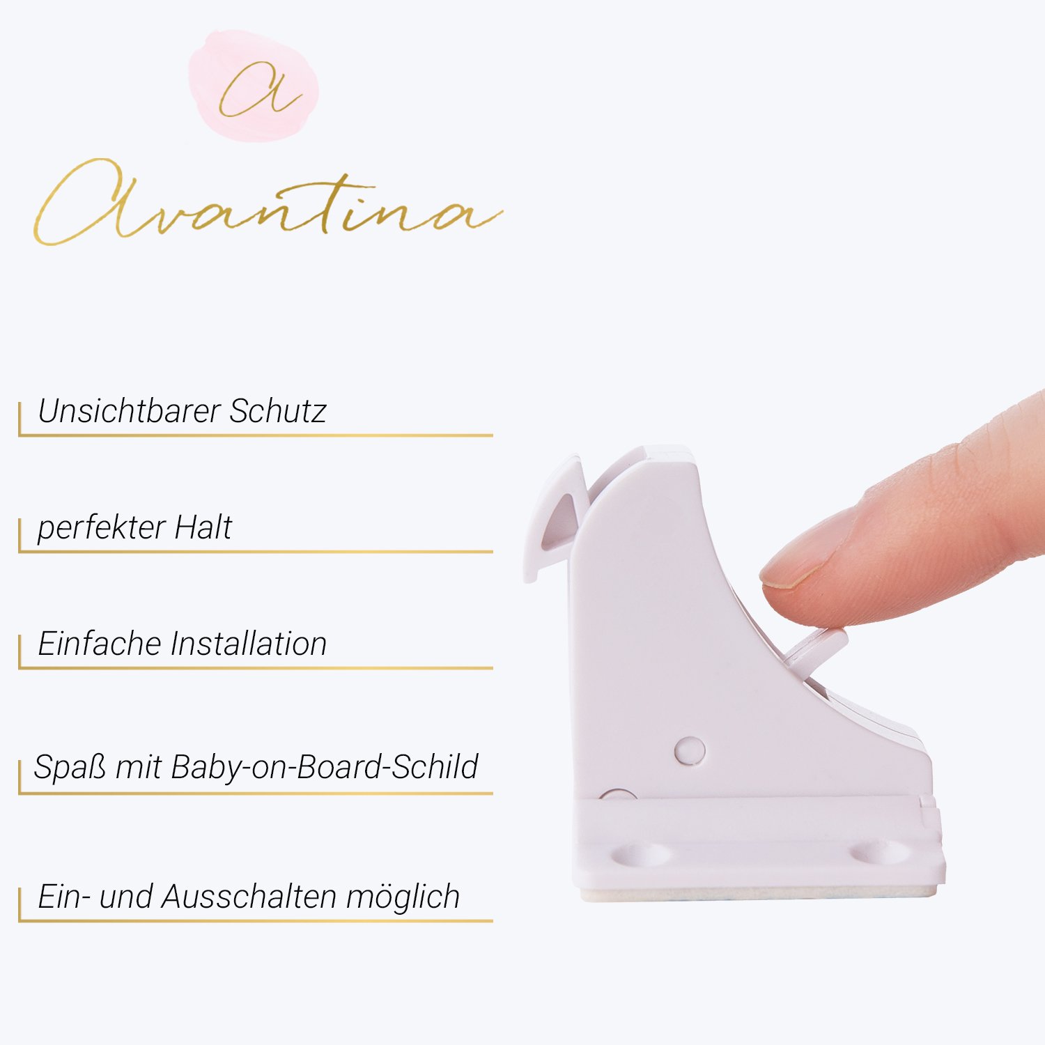 Avantina Cabinet Locks Child Safety I 4X Magnetic Cabinet Locks I Baby Proofing and Easy to Install I for Cabinets and Drawers