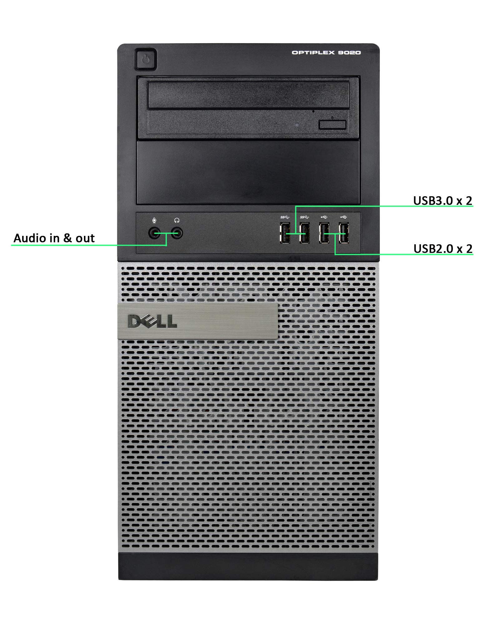 Dell Optiplex 9020 Mini-Tower Desktop, Quad Core i7 4770 3.4Ghz, 16GB DDR3 RAM, 512GB SSD Hard Drive, Windows 10 (Renewed)