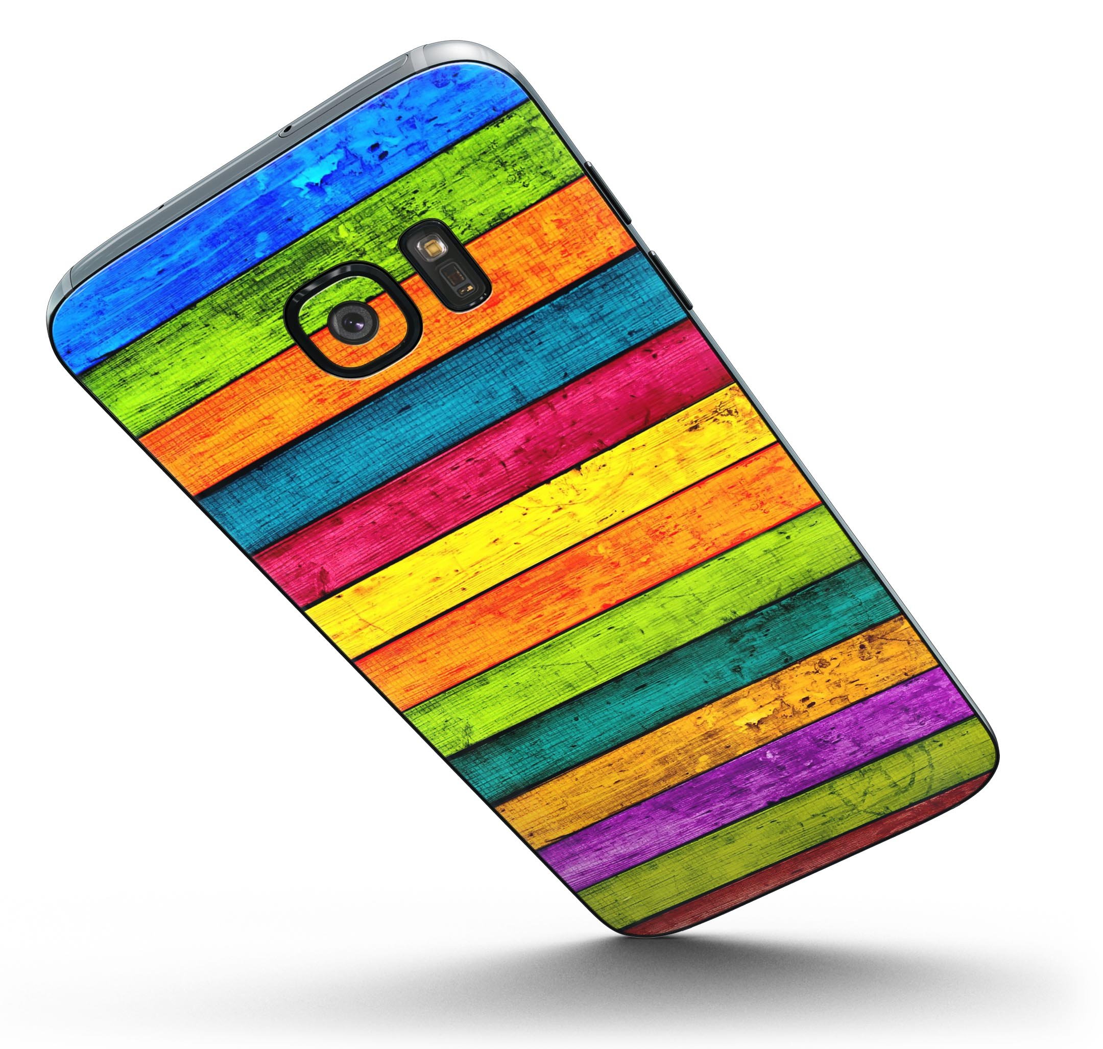 Design Skinz Design Skinz Neon Wood Planks Full-Body Wrap Decal Skin-Kit for The Galaxy S9 Plus