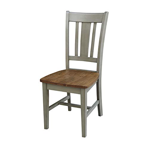 IC International Concepts 42" Dual Drop Leaf Table with 2 X-Back Chairs-Set of 3 Pieces Dining Sets, Distressed Hickory/Stone