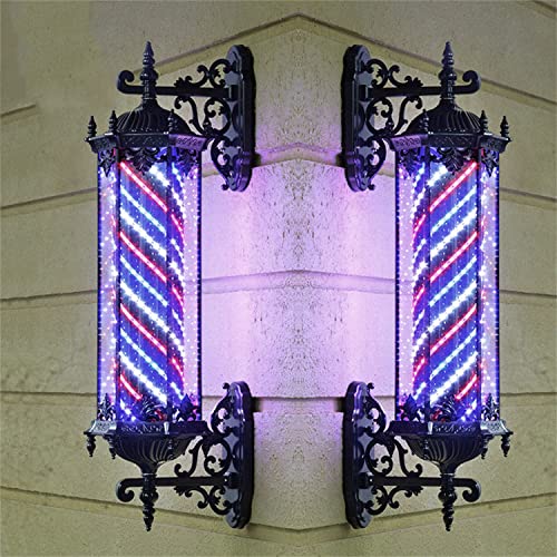 35.4" Barber Pole LED Light, Vintage Wall Hanging Classic Style Hair Salon Barber Shop Open Sign Waterproof Save Energy Traditional Barber Pole,A