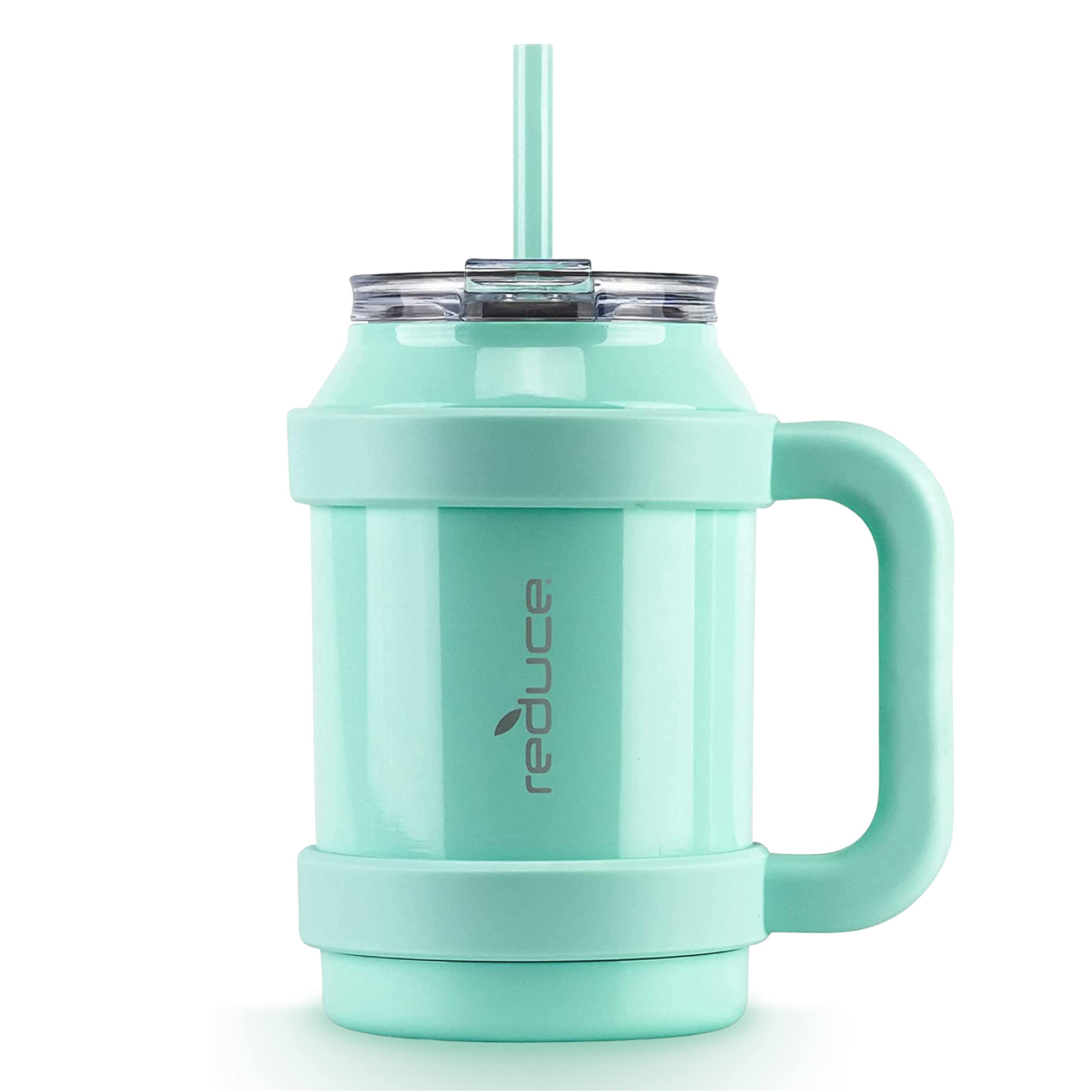 Reduce 32 oz Mug Tumbler, Stainless Steel with Handle - Keeps Drinks Cold up to 30 Hours - Sweat Proof, Dishwasher Safe, BPA Free - Mild Mint, Opaque Gloss