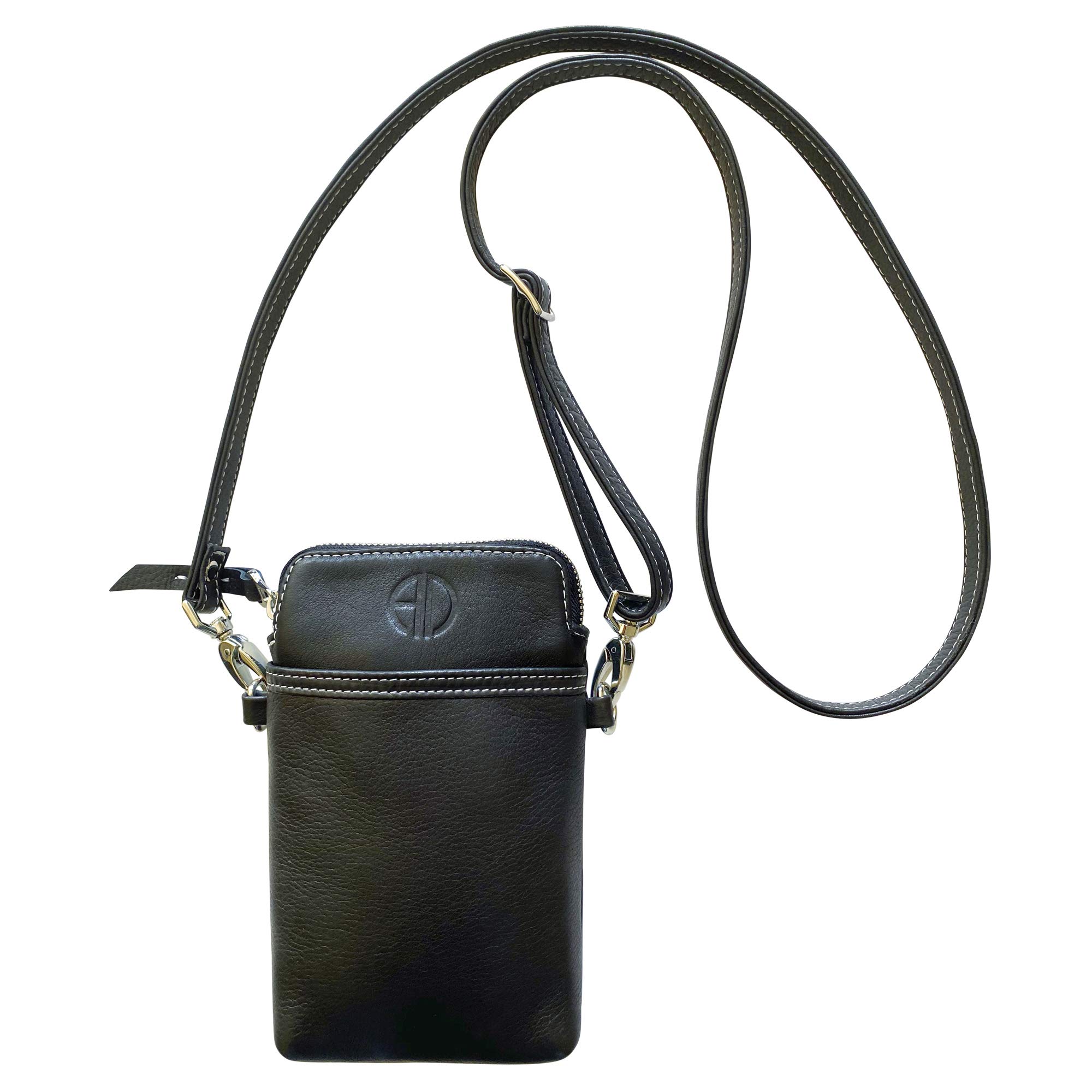 ALICIA DAKTERIS Handcrafted Italian Leather Small Crossbody Travel Bags for Passport, Cards, Phone Safety