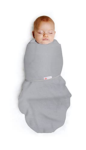 embé 2-Way Starter Baby Swaddle, 6-14 lbs, Newborn Swaddle Sack 0-3 Months, Zip & Velcro Swaddle 0-3 Months Baby Swaddles Wrap, Hip Healthy, Infant Swaddle - Slate