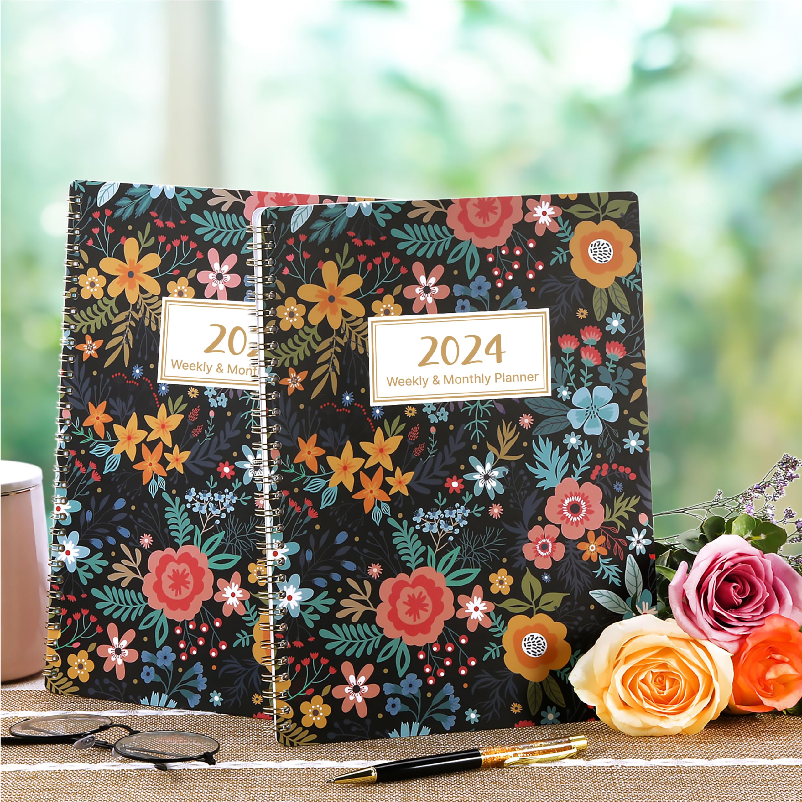 2024 Planner - Planner 2024 with Thick Paper, Jan 2024 - Dec 2024, 8" x 10", Weekly & Monthly Planner with Twin-wire Binding, Flexible Cover