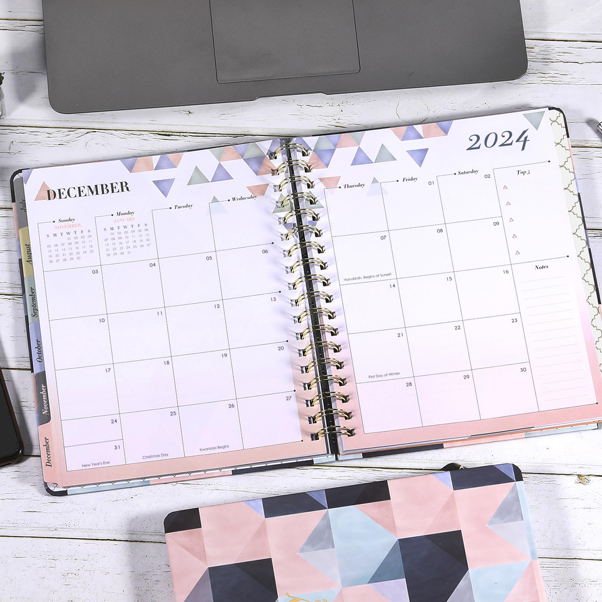 2024 Planner - Weekly & Monthly Planner 2024 with Gift Box, Jan 2024 - Dec 2024, Planner 2024, 8" x 10" Thick Paper, Back Pocket with 15 Notes Pages + 12 Monthly Tabs