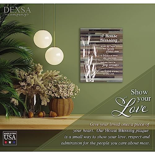 House Blessing Rustic Wood Plaque - Keyhole for Hanging Made in the USA - 11.75" x 15"| Plaques Wall Art Decoration for Your Home or Office | A House Blessing within this house may Gods Peace abide