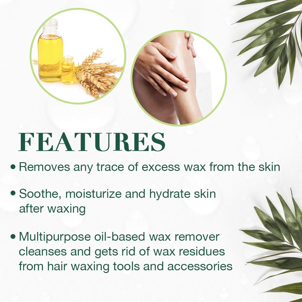Clean + Easy Remove - After Wax Remover for the Skin with Wheat Germ Oil, Post Waxing Cleanser, 16 oz