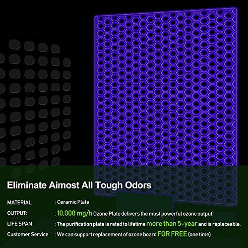 ELINP Industrial Ozone Generator 10,000 mg/h High Capacity Commercial Ozone Machine Odor Removal Deodorizer Ozonator for Home, Cars and Pets